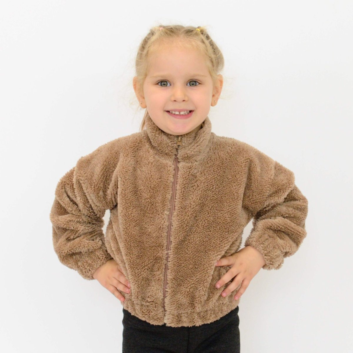 Бомбер дитячий Модель 4292-802 Темний беж зріст 104 см 4292-802